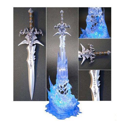 World of Warcraft Frostmourne Latex Lich King Sad Sword blue light ...