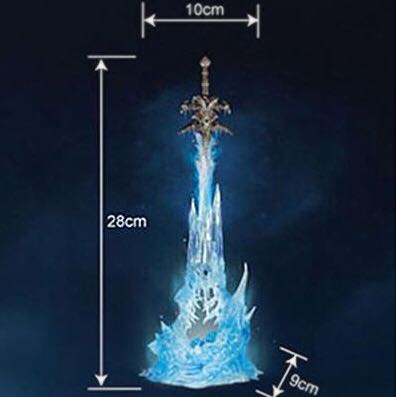World of Warcraft Frostmourne Latex Lich King Sad Sword blue light ...