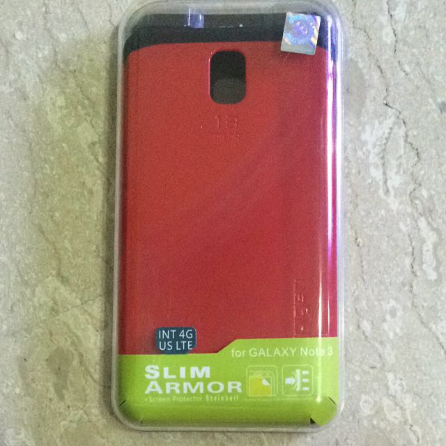 Note 3 Slim Armor Casing (Red), Computers & Tech, Parts & Accessories, Networking on Carousell