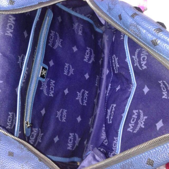 AUTHENTIC MCM navy blue backpack, Luxury on Carousell