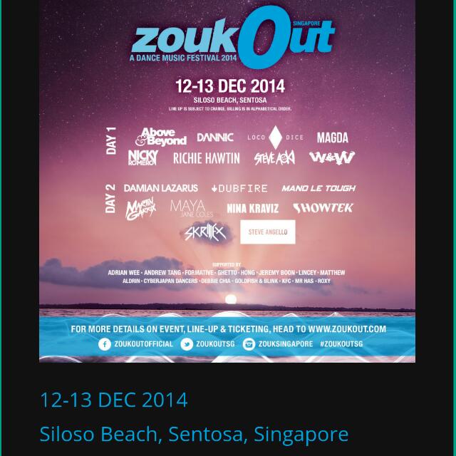 Zoukout Tickets, Tickets & Vouchers, Event Tickets on Carousell