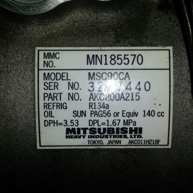 Mitsubishi Lancer CS3 ori air con compressor alternator coil radiator ...