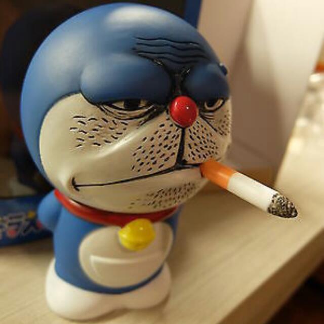 Medicom Doraemon 100th Anniversary Smoking Cigarette Beard Coin Bank ...