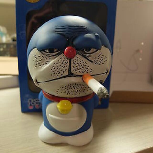 Medicom Doraemon 100th Anniversary Smoking Cigarette Beard Coin Bank ...