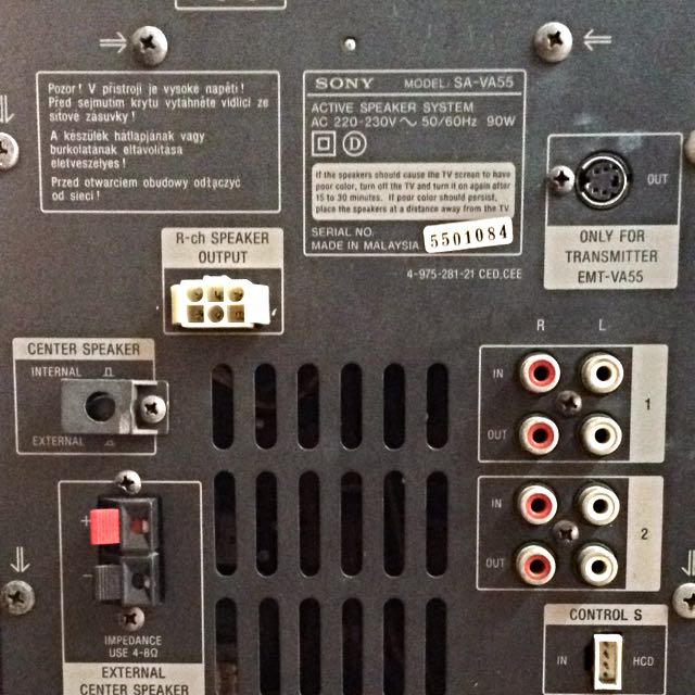 SONY SA-VA55 ACTIVE SPEAKER SYSTEM !!!, Furniture & Home Living ...