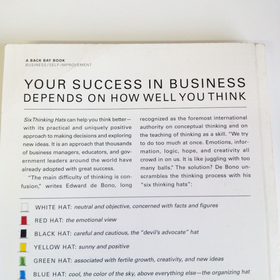 Creativity: Six Thinking Hats By Edward De Bono, Hobbies & Toys, Books ...