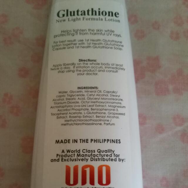 Uno Glutathione Lotion, Health & Nutrition, Health Supplements ...