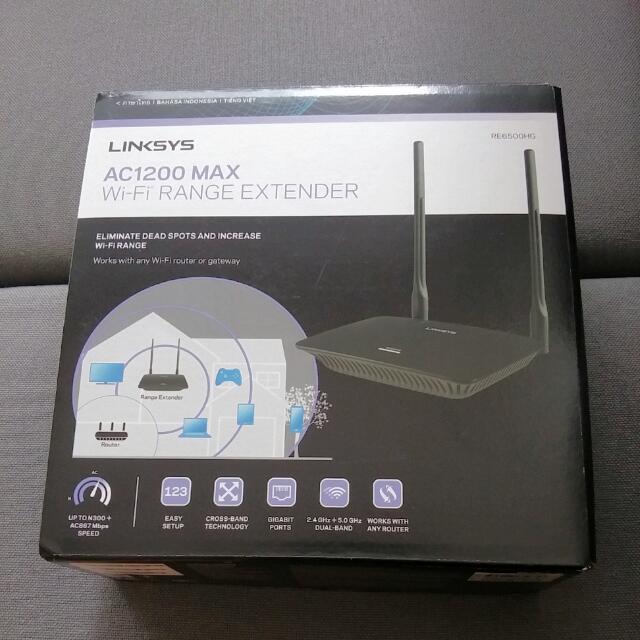 Linksys AC1200 Max WiFi Range Extender RE6500HG, Computers & Tech ...