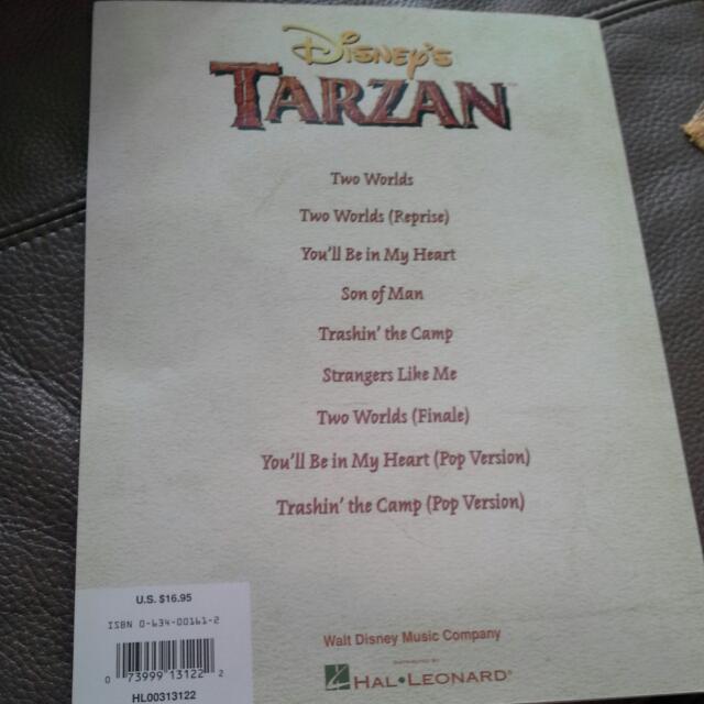 Tarzan Piano Vocal Guitar , Hobbies & Toys, Music & Media, Music Scores ...