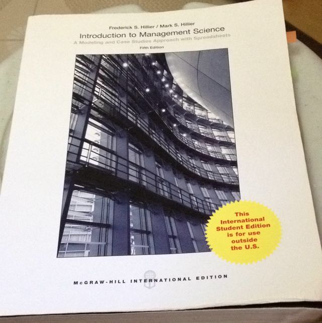 Introduction To Management Science: A Modeling And Case Studies ...