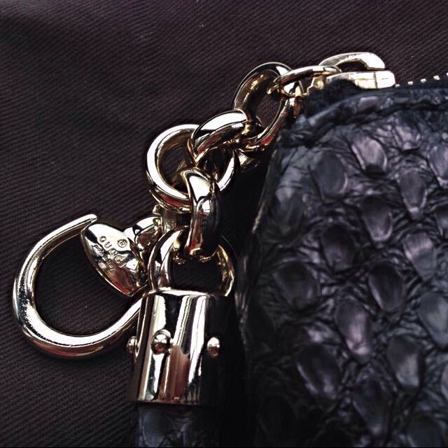 Gucci Sienna Clutch Bag Black Python, Luxury, Bags & Wallets on Carousell