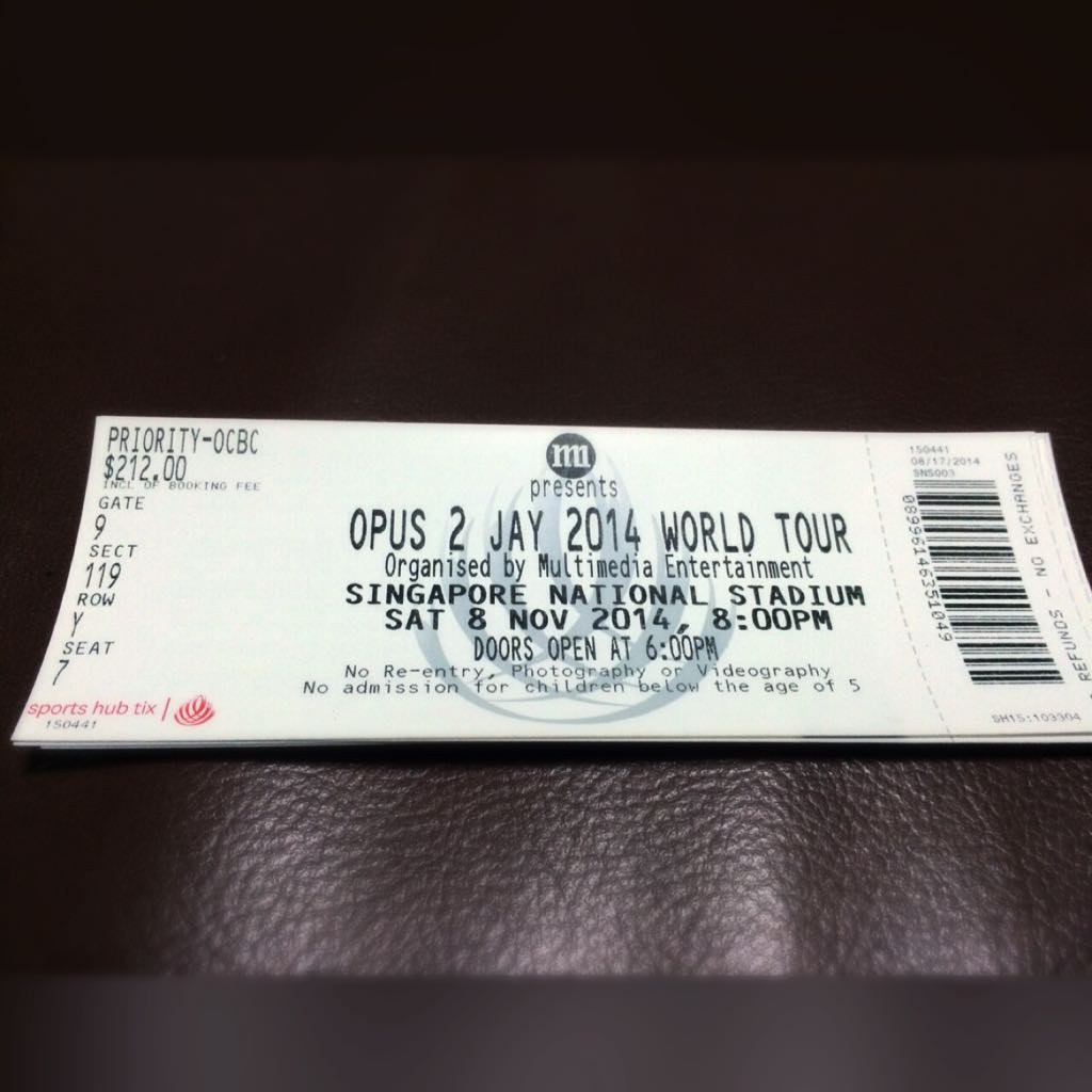 Jay Chou 27th December Concert Ticket, Tickets & Vouchers, Event ...
