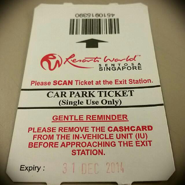 RWS Complementary Car Park Ticket , Cars on Carousell