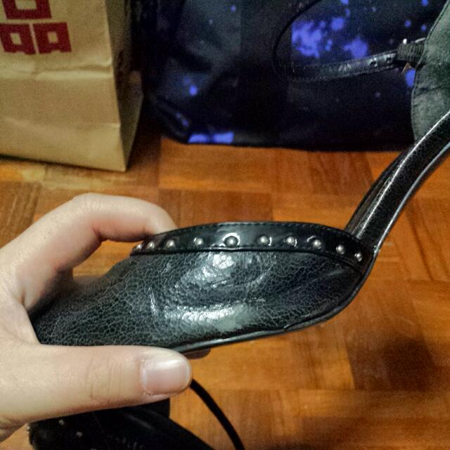 Charles and Keith Black Work Heels Sz 39, Women's Fashion, Footwear ...