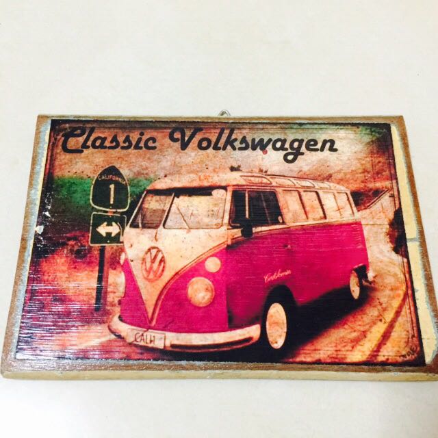 Vintage Volkswagen Wooden signboard, Hobbies & Toys, Memorabilia ...