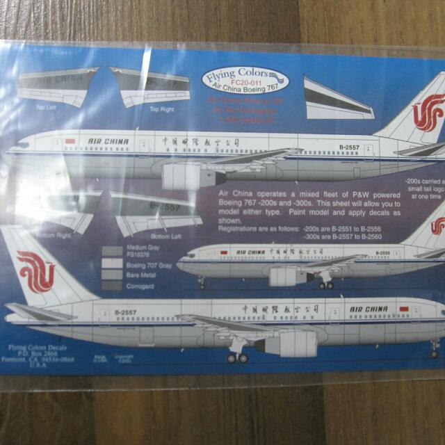 1:200 Boeing 767-300 JAL Hasegawa Plastic Model Kit with Air China ...