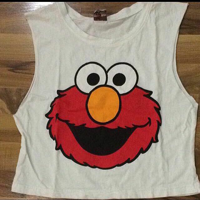 Elmo crop tank, Women's Fashion, Tops, Sleeveless on Carousell