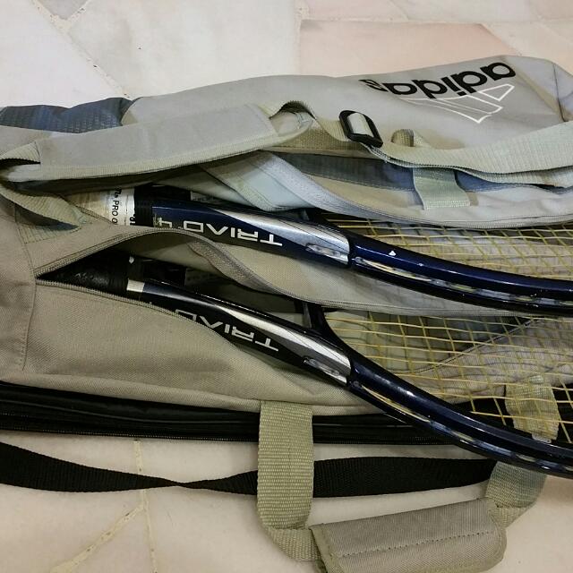 One Pair Of Wilson TRIAD 4 Tennis Racquets With Free ADIDAS Tennis BAG ...