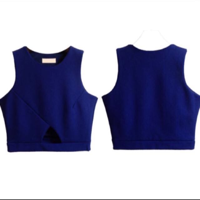 Triangle Cut Out Crop Top [ FREE MAILING ], Women's Fashion, Tops ...