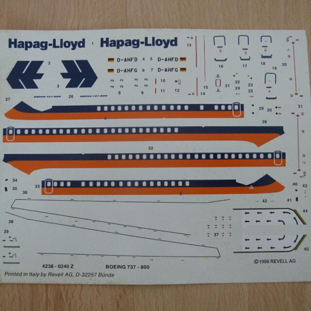 1:144 Revell Boeing 737-800 Hapag-Lloyd Plastic Model Kit, Hobbies & Toys, Toys & Games on Carousell