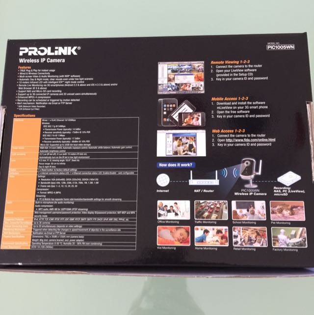 Prolink Wireless IP Camera (model No. PIC1005WN), Computers & Tech ...