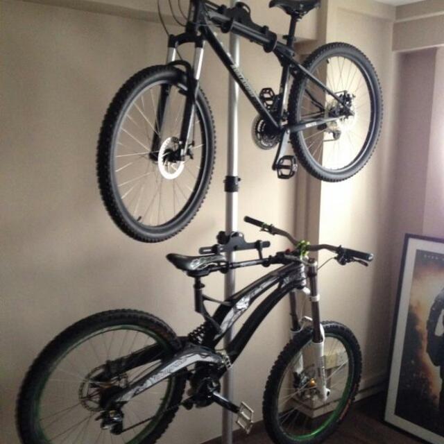 Brand New Dual Bikes Parking Tower Display Rack Stand Pole For All ...