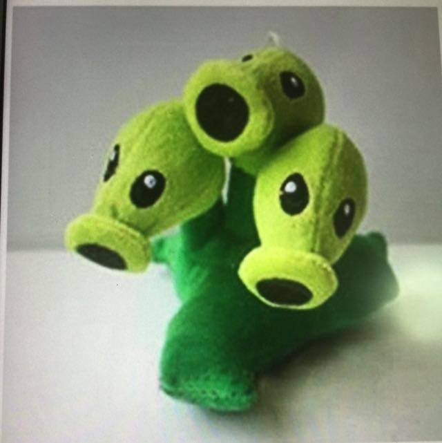 Soft Plush Toy (Plants vs Zombies) Threepeater, Hobbies & Toys, Toys ...