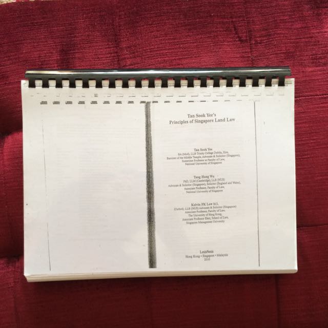 Tan Sook Yee's Principles of Singapore Land Law, Books & Stationery ...