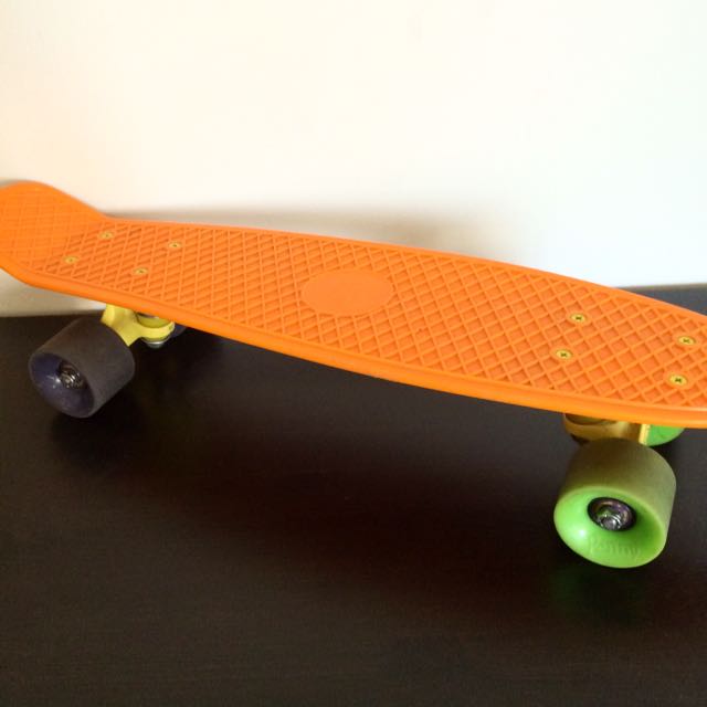 Authentic Orange Penny Board With Green And Black Wheels, Sports ...