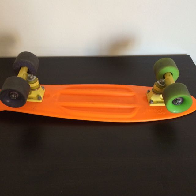 Authentic Orange Penny Board With Green And Black Wheels, Sports ...