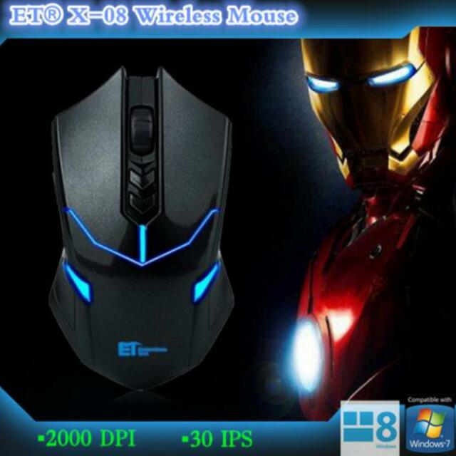 Original Package New Creative ET X08 Brand Iron Man Mouse 30M 7D LED ...