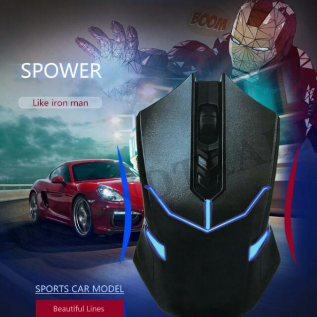 Original Package New Creative ET X08 Brand Iron Man Mouse 30M 7D LED ...