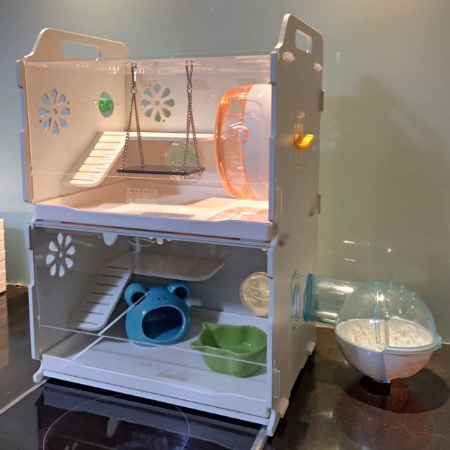 [No In-stock] Zoog 2-Stories Ecological Plate Hamster Cage With Pull ...
