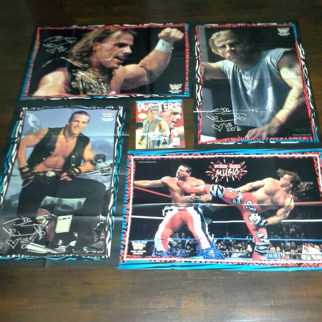 WWF WWE Magazine Gigantic Pinup Posters - 1996 Shawn Michaels, Sunny ...