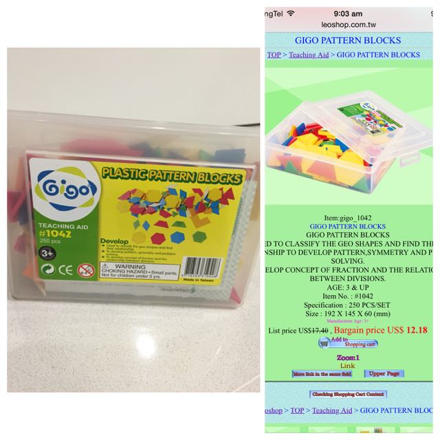 Plastic Pattern Blocks - 250pc, Hobbies & Toys, Toys & Games on Carousell