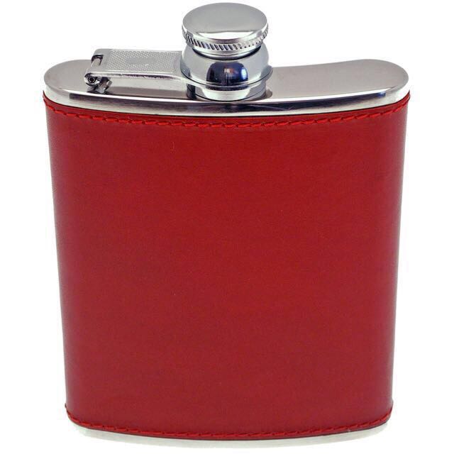 Red Leather Hip Flask, Women's Fashion, Bags & Wallets, Cross-body Bags ...
