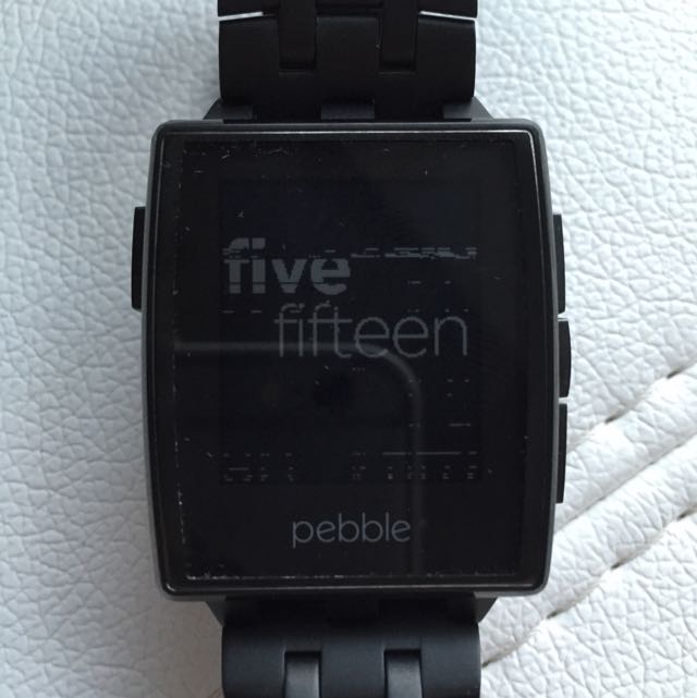 Pebble Steel Watch With Metal & Leather Straps (Watchface Spoiled But ...