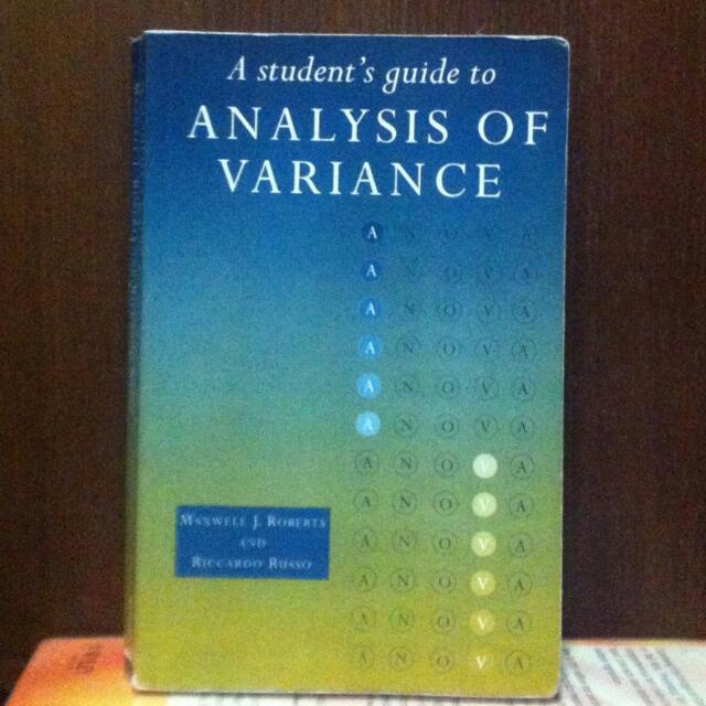 PL2132 A Student's Guide To Analysis Of Variance, Hobbies & Toys, Books ...