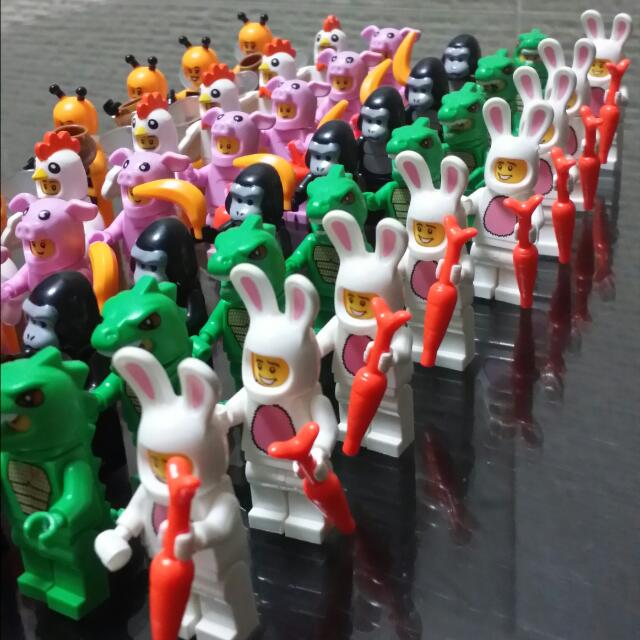 Lego Animal Suit Minifugure Compatible Bunny Chicken Pig Bumblebee ...