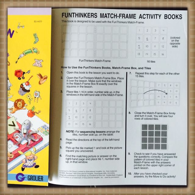 GROLIER "Fun Thinkers" Match-Frame Activity Books, Hobbies & Toys ...
