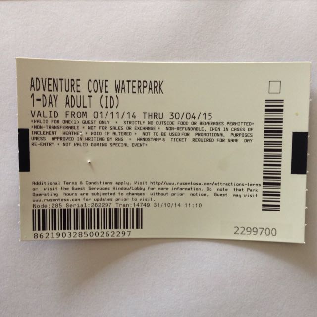Adventure Cove Water park Ticket (Adult), Tickets & Vouchers, Local ...