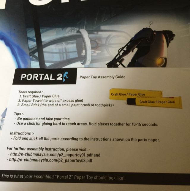 Portal 2 Limited Edition Paper Toy, Hobbies & Toys, Toys & Games on ...