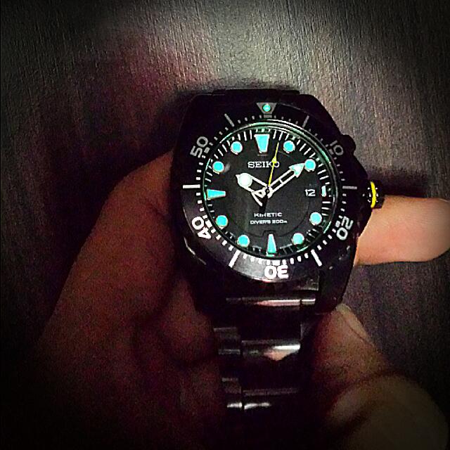 SEIKO Gun Metal / Black Diver Watch, Furniture & Home Living, Home ...