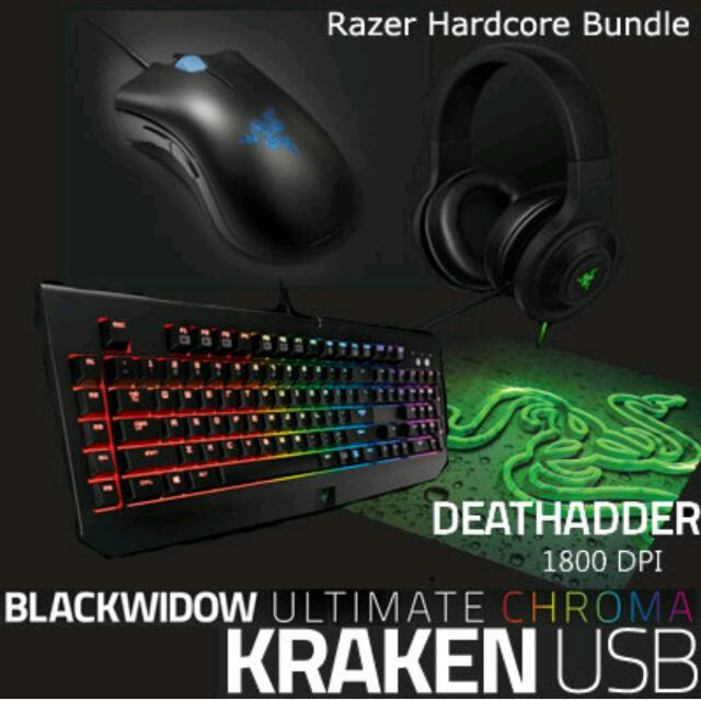 Razer Hardcore Bundle Blackwidow Chroma Keyboard/DeathAdder Mouse ...