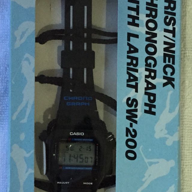 New 1990s Retro CASIO Chronograph Wrist/Neck with lariat SW-200 watch ...