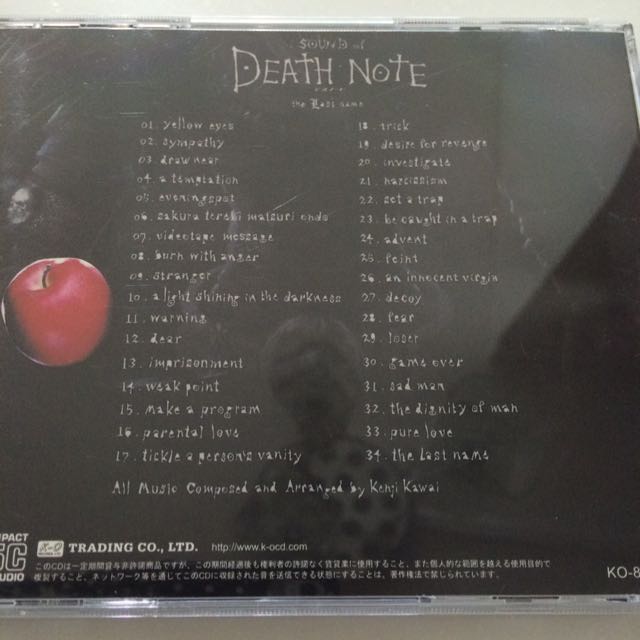 Sound of Death Note ~ Original CD, Hobbies & Toys, Memorabilia ...