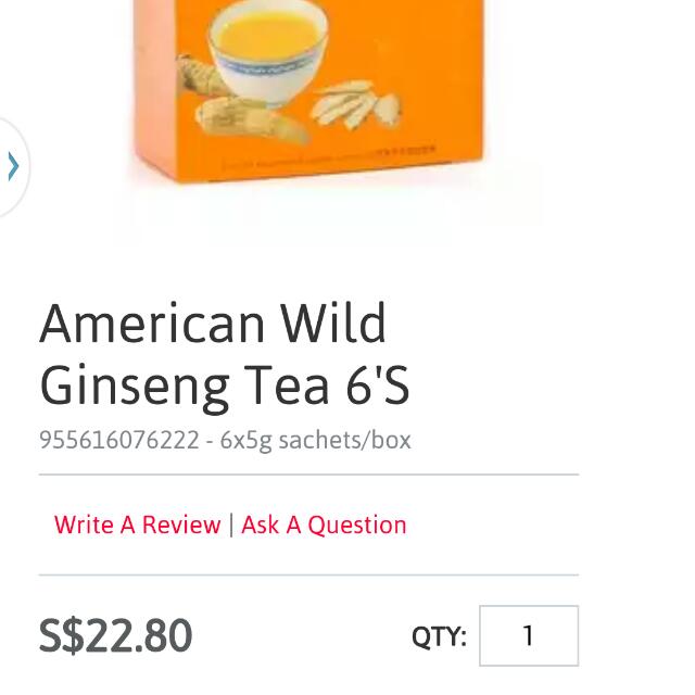 Eu Yan Seng American Wild Ginseng Tea 6's, Everything Else on Carousell