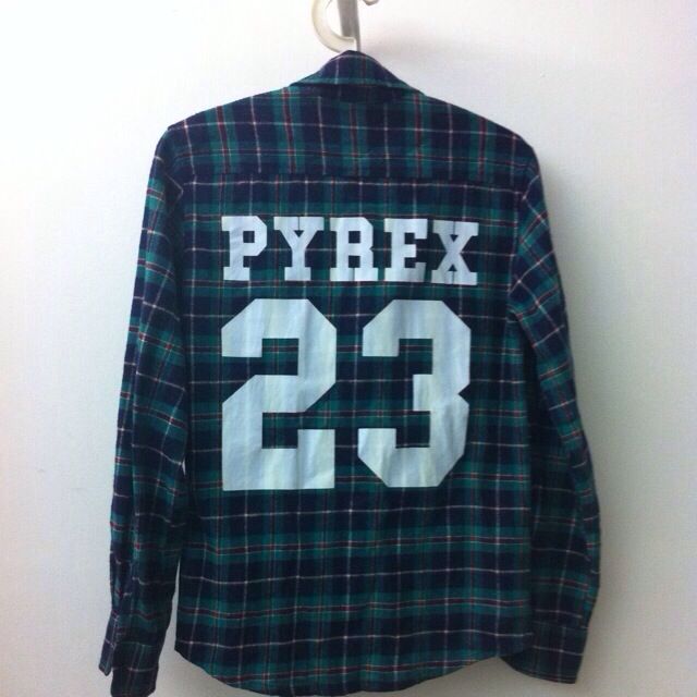 PYREX Green Flannel Shirt, Men's Fashion, Tops & Sets, Tshirts & Polo ...