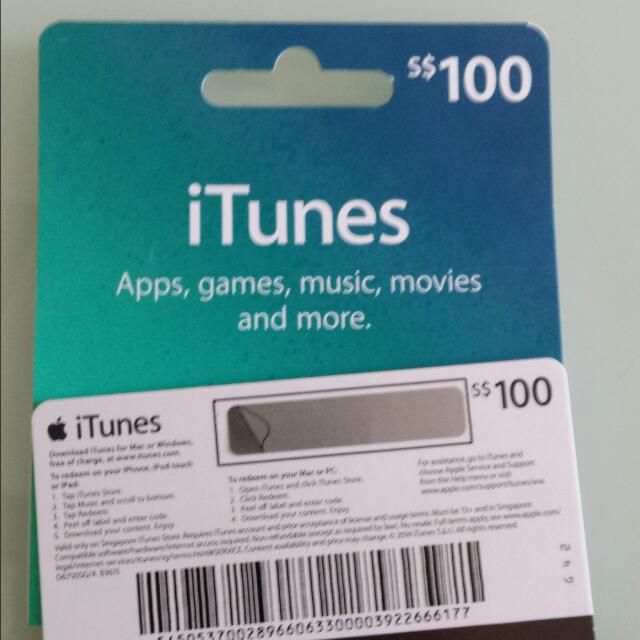 Itunes Gift Card $100 (Giftcard) , Tickets & Vouchers, Vouchers on ...