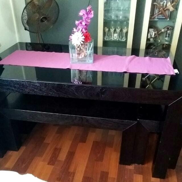 6-seater Black Zen Dining Table, Furniture & Home Living, Furniture ...